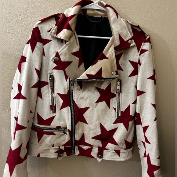 Jackets & Coats | Star Patterned Biker Jacket | Poshmark